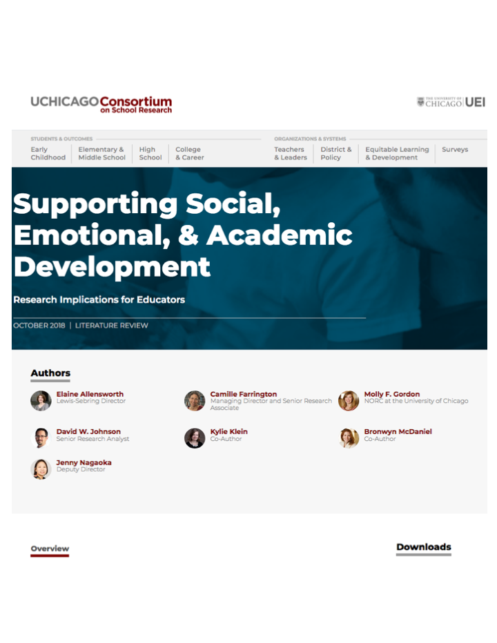 Supporting Social, Emotional, & Academic Development: Research ...
