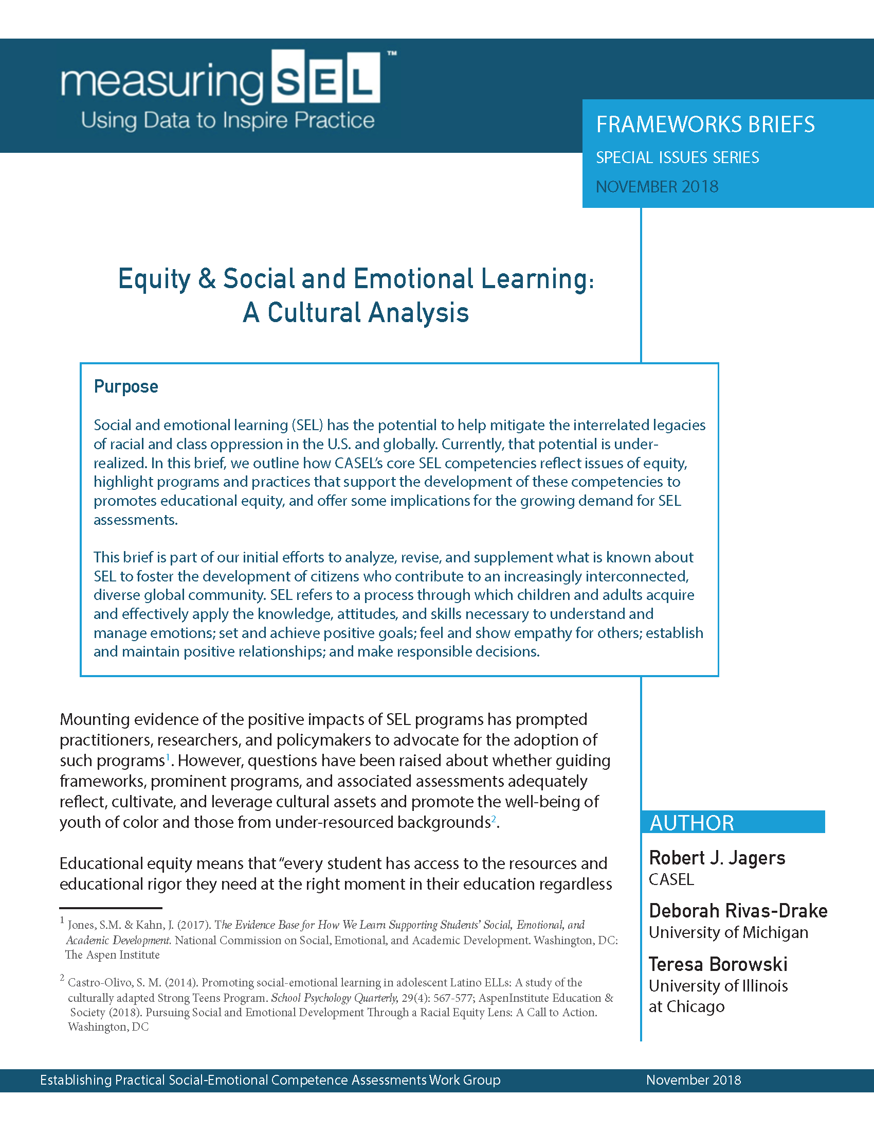 Equity & Social and Emotional Learning: A Cultural Analysis – SEL Center