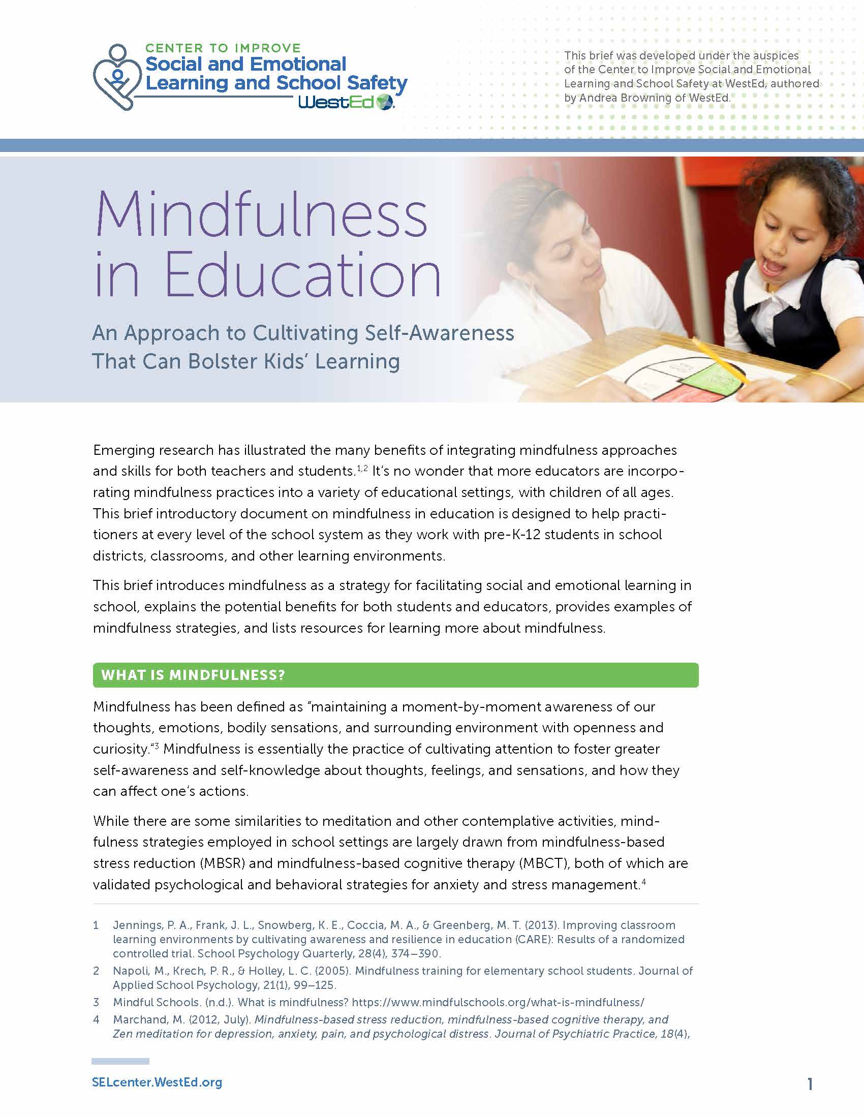Mindfulness in Education: An Approach to Cultivating Self-Awareness ...