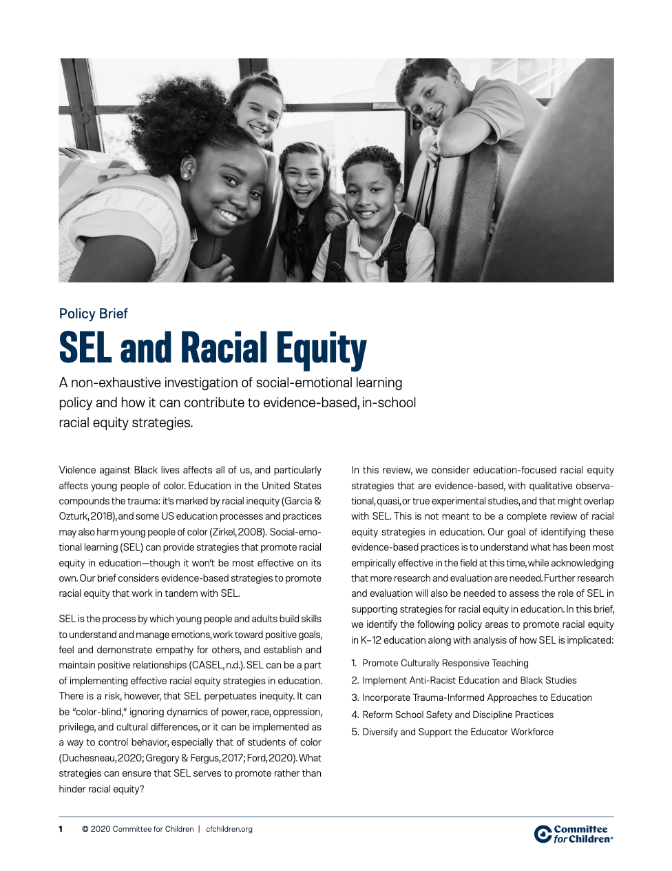 Policy Brief: SEL and Racial Equity – SEL Center