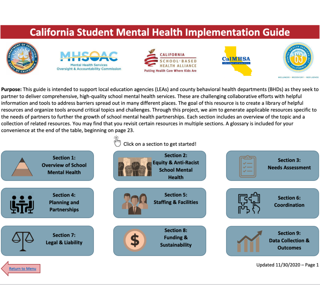 California Student Mental Health Implementation Guide – SEL Center