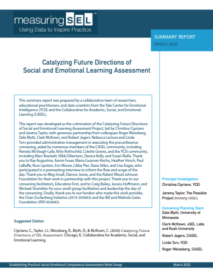 Catalyzing Future Directions of Social and Emotional Learning ...